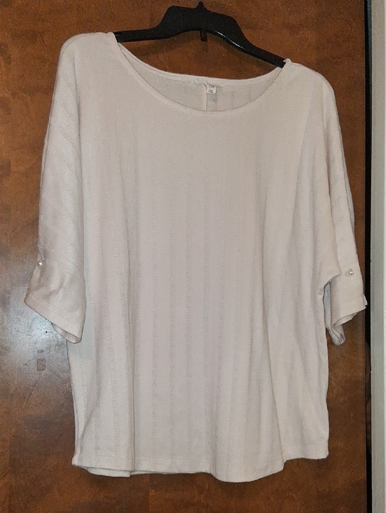 Como Blu | Tops | Relaxed Shortsleeve Knit Top In Light Cream | Poshmark